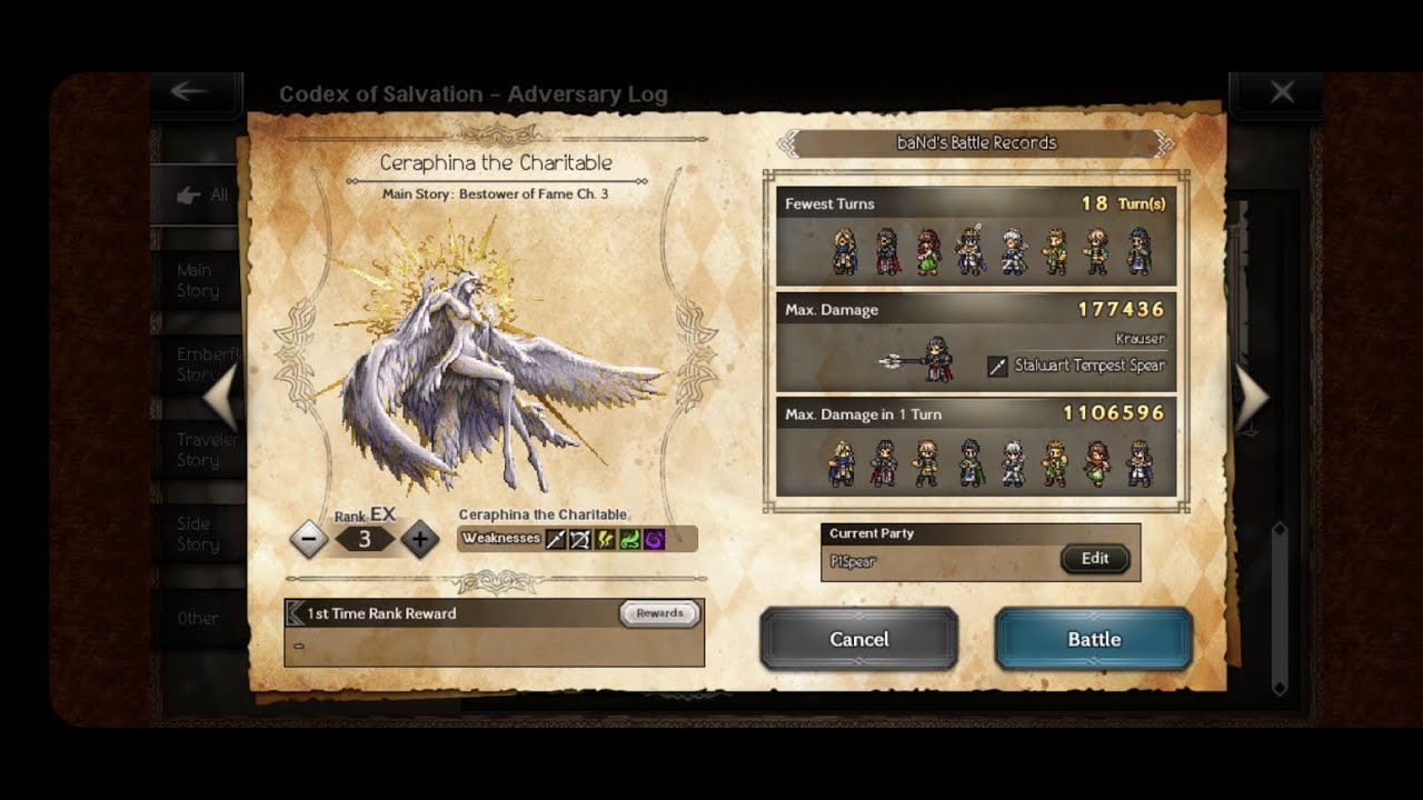 Octopath COTC Ceraphina EX3 in 18T - YouTube