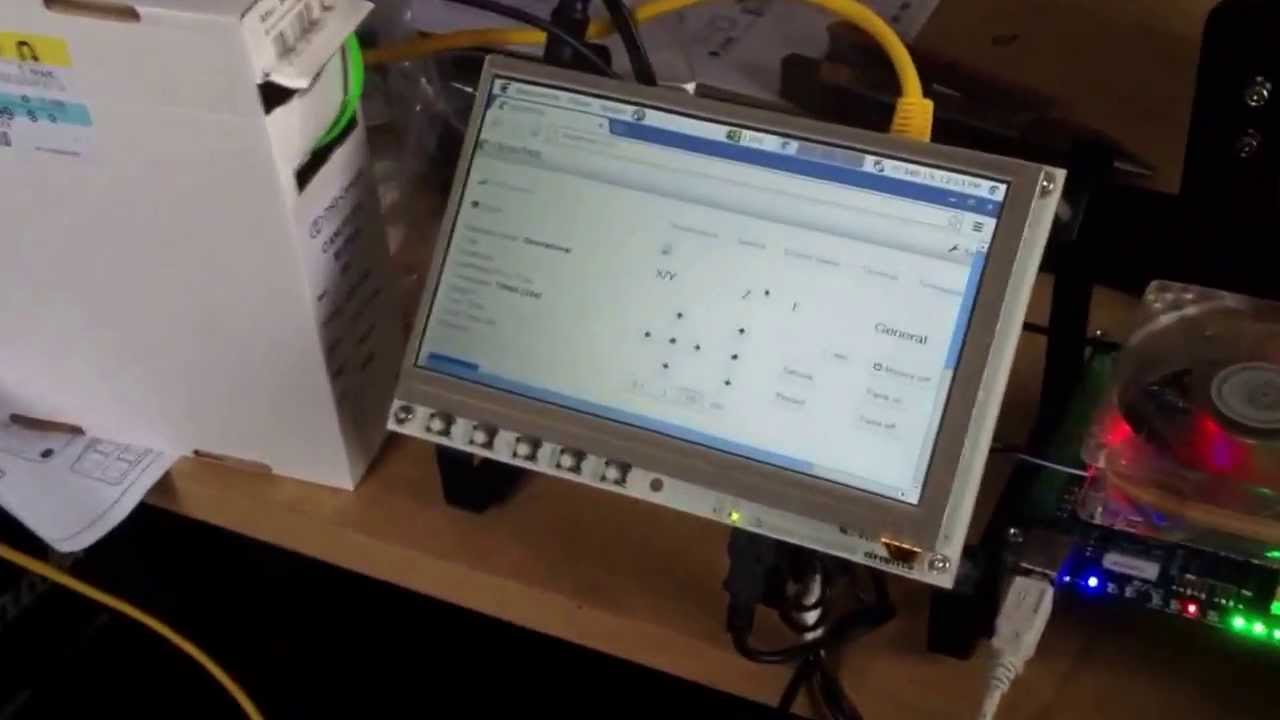 OctoPrint GUI on chromium on a beaglebone - YouTube