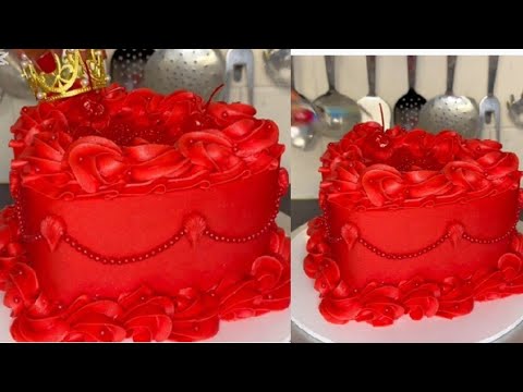 Love is Red: Stunning Red Heart Cake Decoration Tutorial! - YouTube