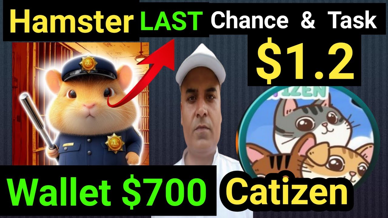 Hamster Last 4 Hour Important Task || $1.2 Price Catizen, Wallet $700 ...