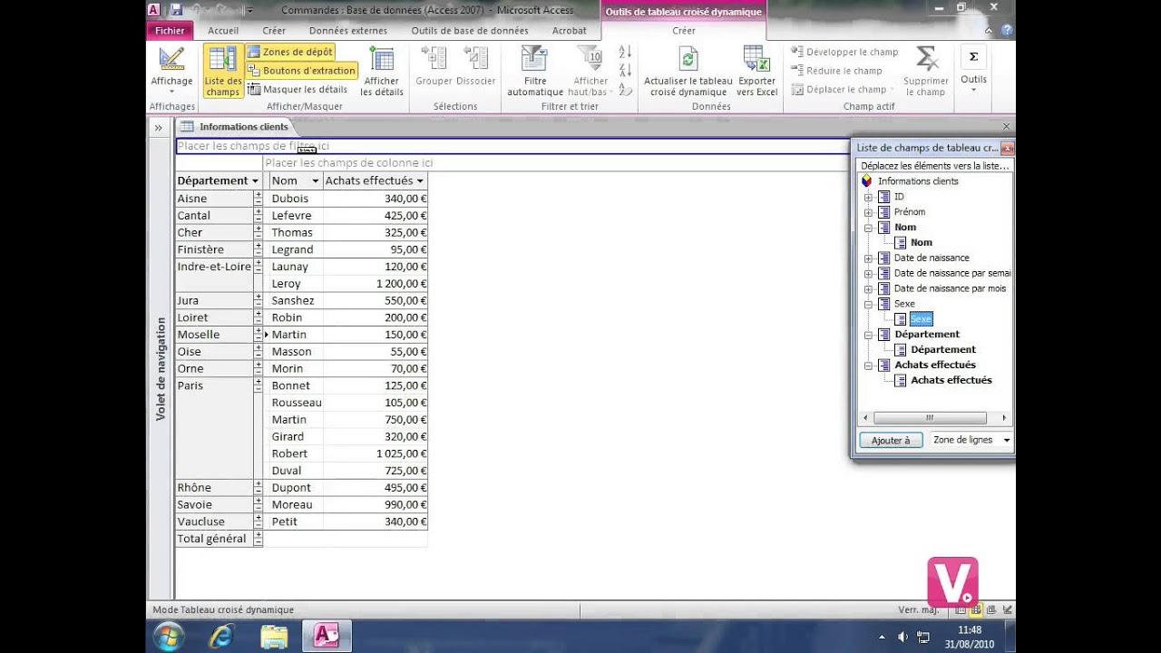 Formation access 2010 partie 33/55 - YouTube