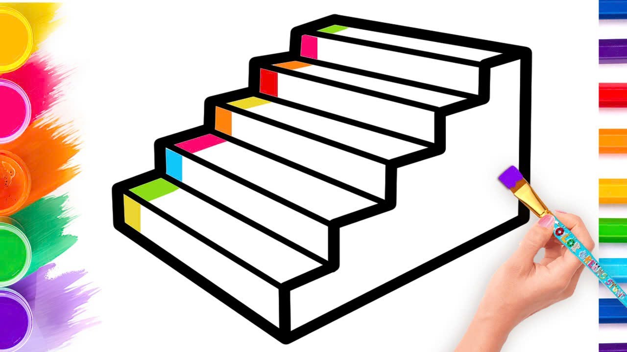 How to Draw Stairs | Easy Drawing | Step By Step - YouTube