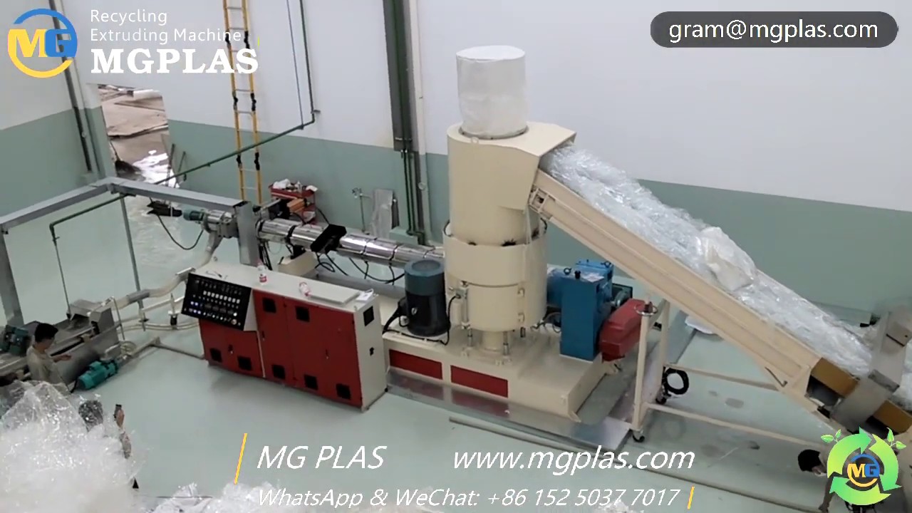 pe pp bopp plastic film pelletizing line with compactor feeding and ...