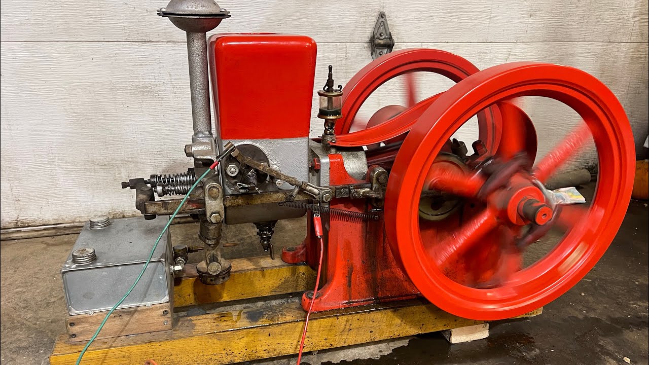 Hit & Miss Engine!!! 2 1/4HP Hooker Orange Hired Man Associated - YouTube