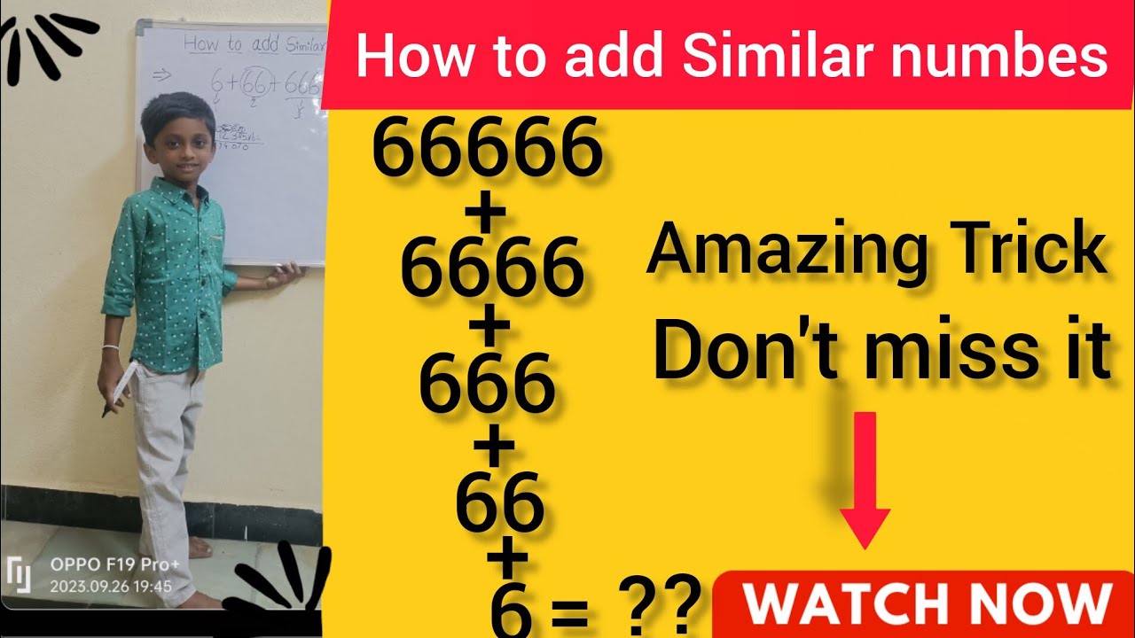 Addition trick|How to add Similar numbers 6+66+666+6666+66666=?|maths ...