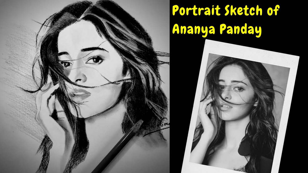 Daily Challenge #52 / Ananya Panday / How to Draw Girl Portrait ...
