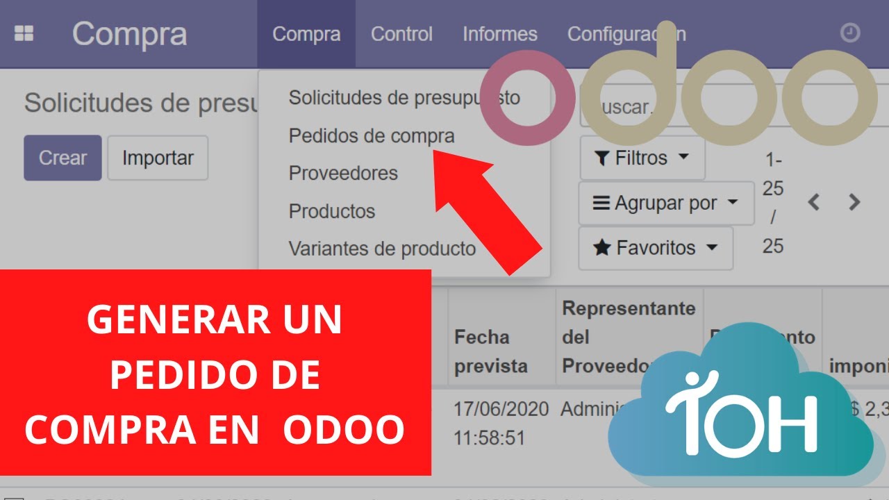 Cómo CREAR 🛒🛍 PEDIDO DE COMPRA en ODOO 13 - YouTube
