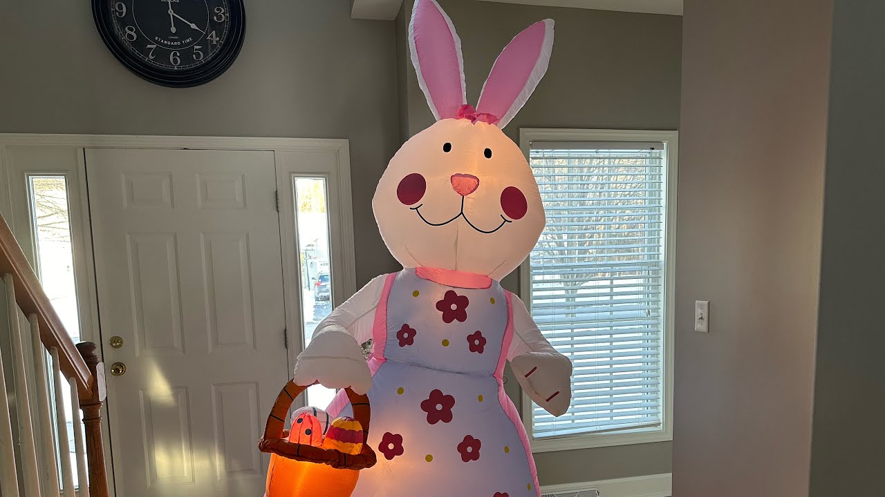 Gemmy Airblown Inflatable Prototype 8’ Mrs. Easter Bunny With Basket ...