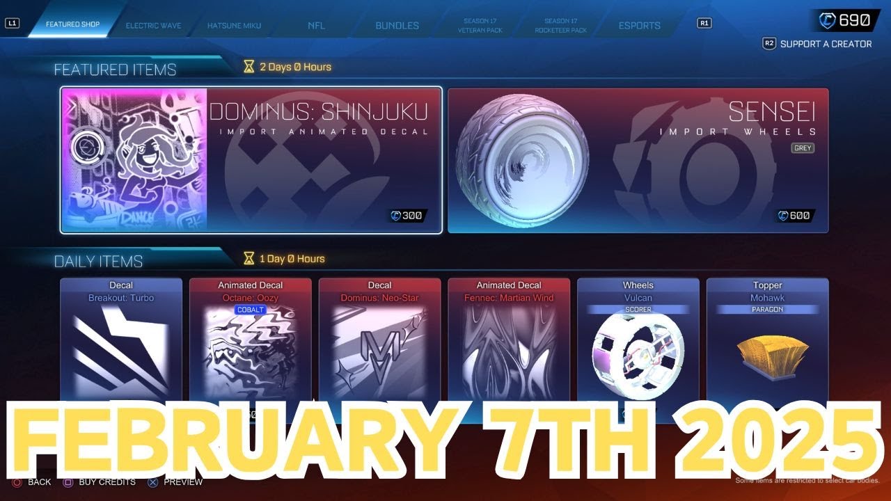 Rocket League ITEM SHOP Daily #129 (7th February 2025) NFL IS BACK ...