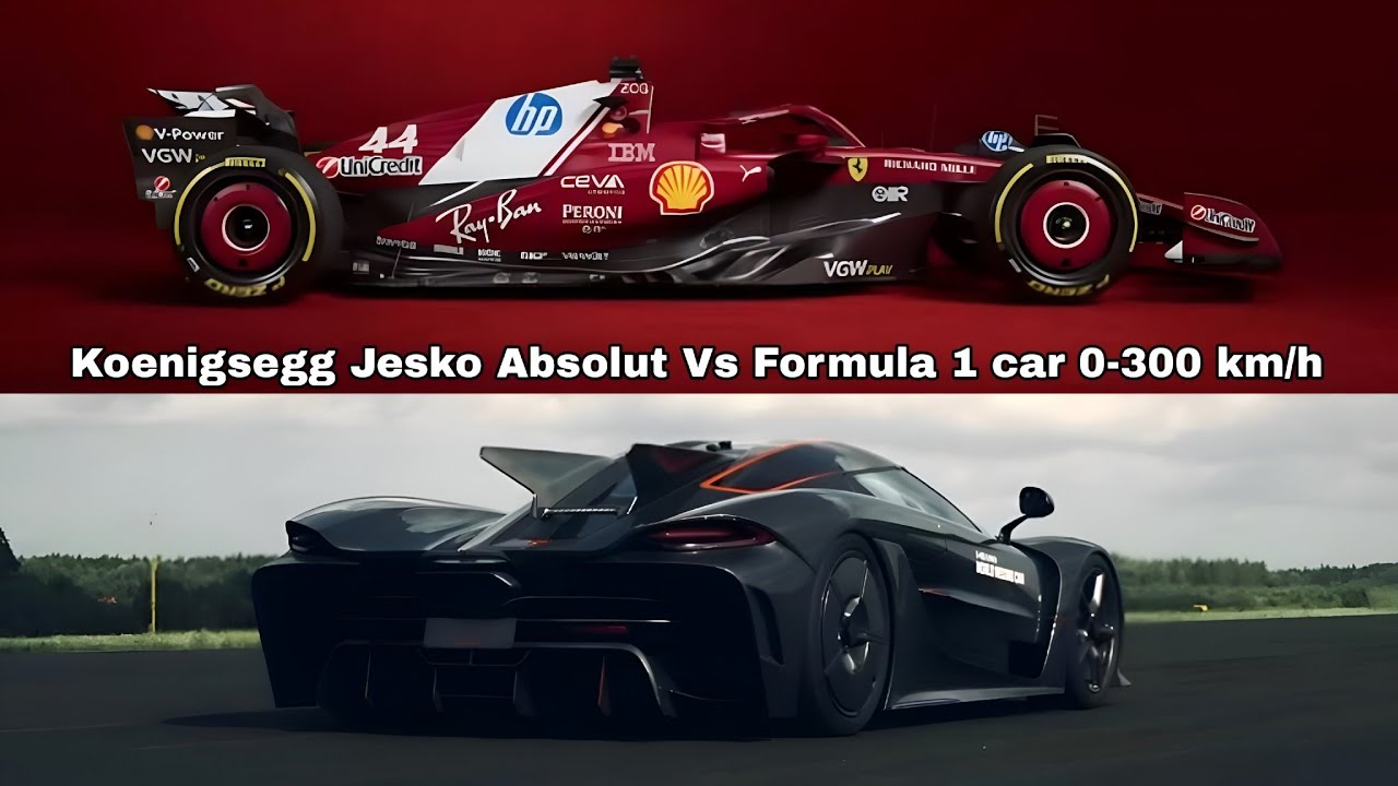 Formula 1 car Vs Koenigsegg Jesko Absolut 0-300 km/h Acceleration ...