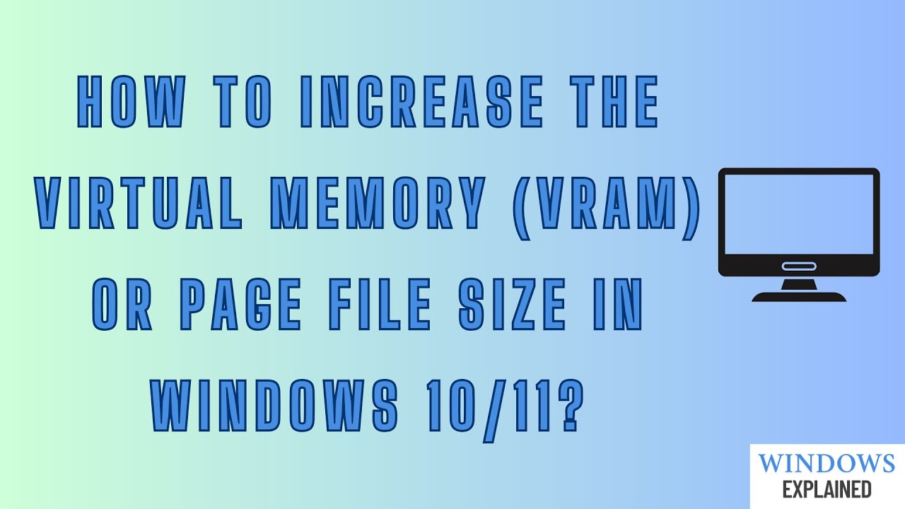 Windows - Increase Virtual Memory (pagefile.sys) & Boost Performance ...