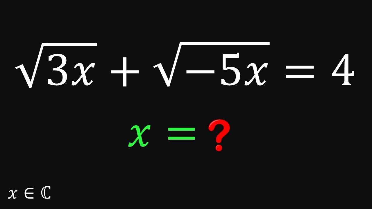 Solve for x: x is a complex number - YouTube