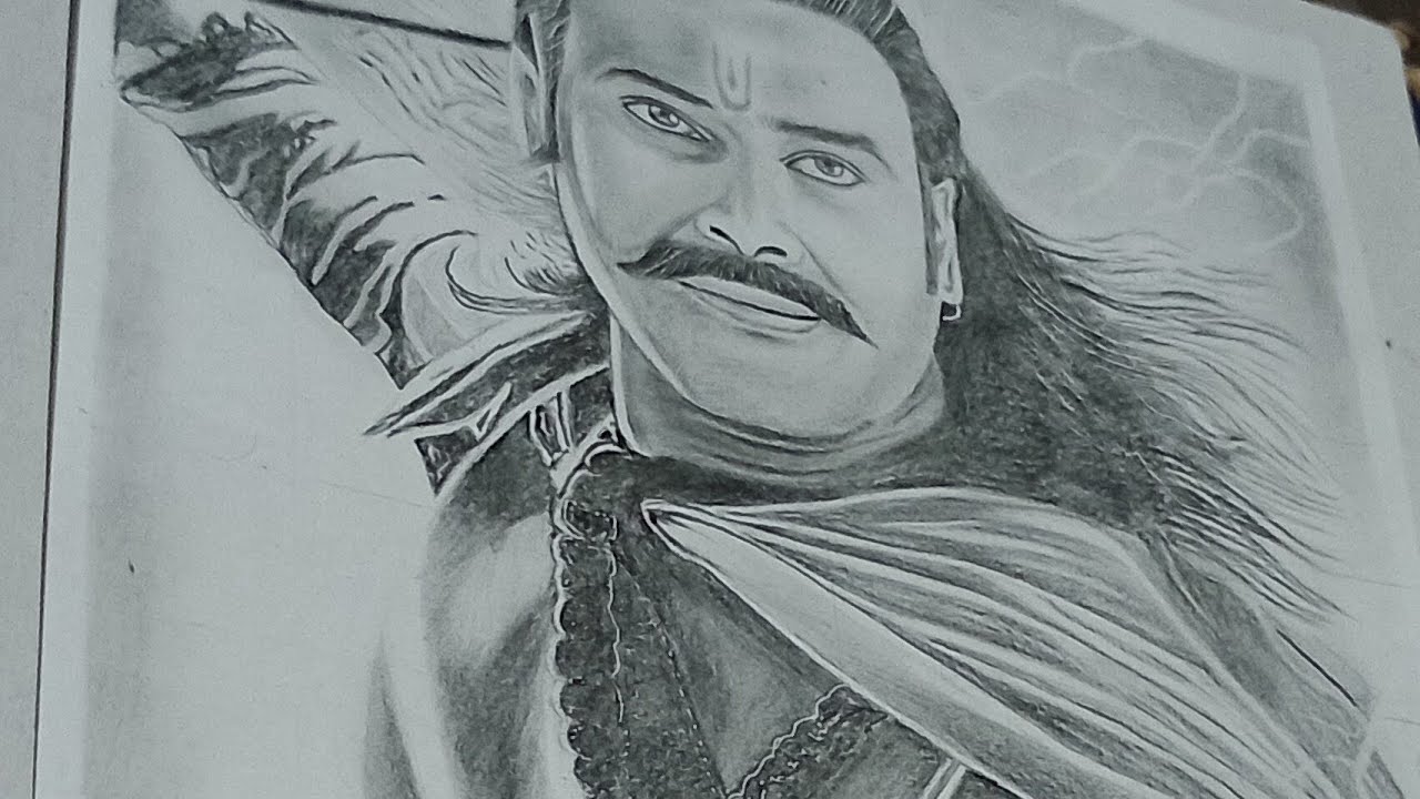 adipurush poster drawing. adipurush movie poster drawing. prabhas ...