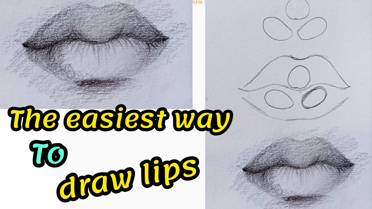 the easiest way to draw lips _ drawing tutorial - YouTube