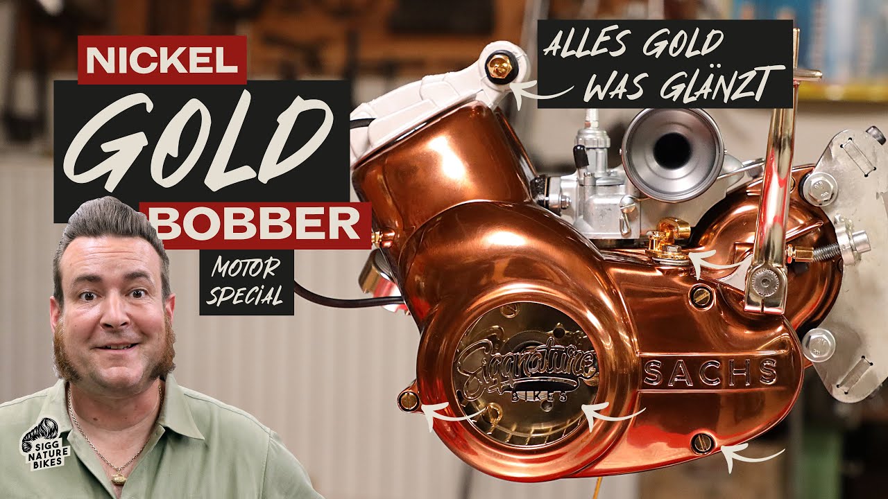 NICKEL GOLD BOBBER Custom Mofa | Motorrevision Sachs 50/3 - YouTube