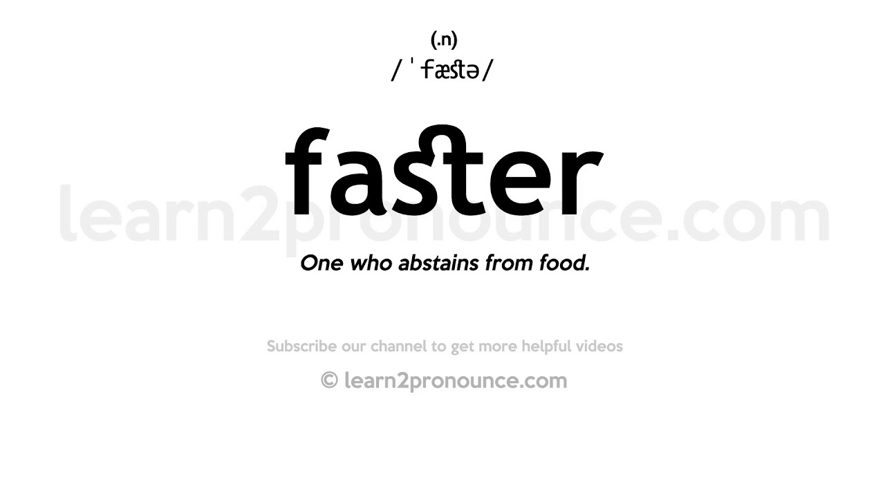 Pronunciation of Faster | Definition of Faster - YouTube
