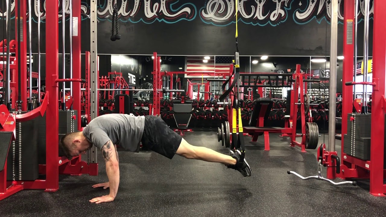 Suspension high plank with leg spread - YouTube