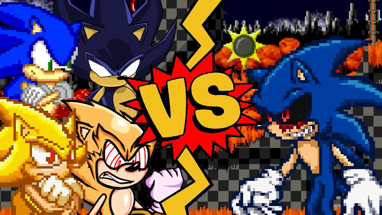 M.U.G.E.N Battles | Sonic/Super Sonic/Fleetway Sonic/Dark Sonic vs ...
