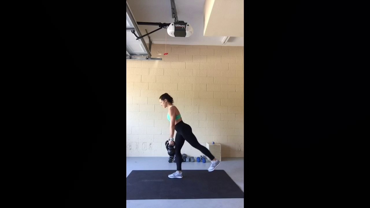Single Leg Deadlift to High Knee Progression (2 bells) - YouTube