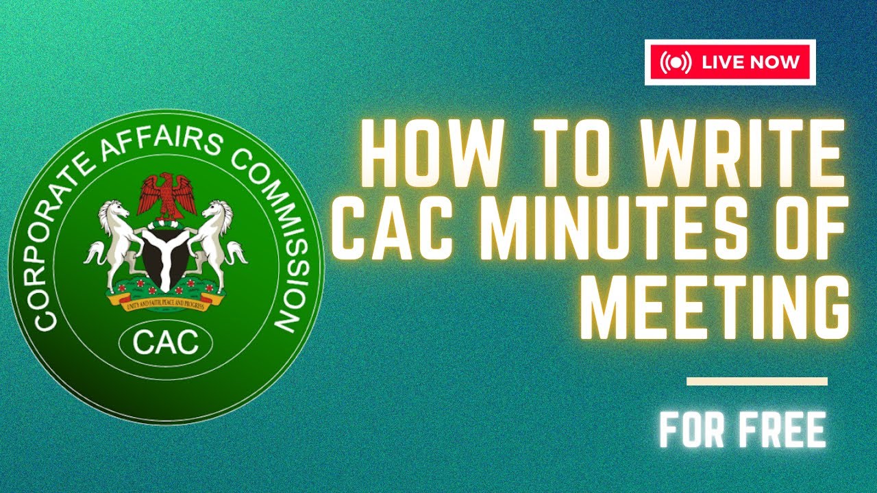 HOW TO WRITE AND EDIT CAC MINUTES OF MEETING FOR FREE! - YouTube