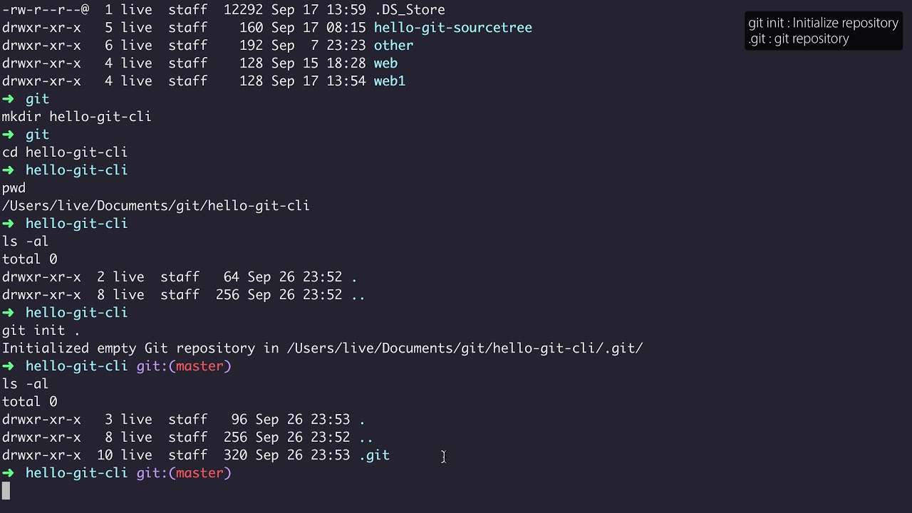 GIT2 - CLI 버전관리 - 3. 버전관리의 시작 - YouTube