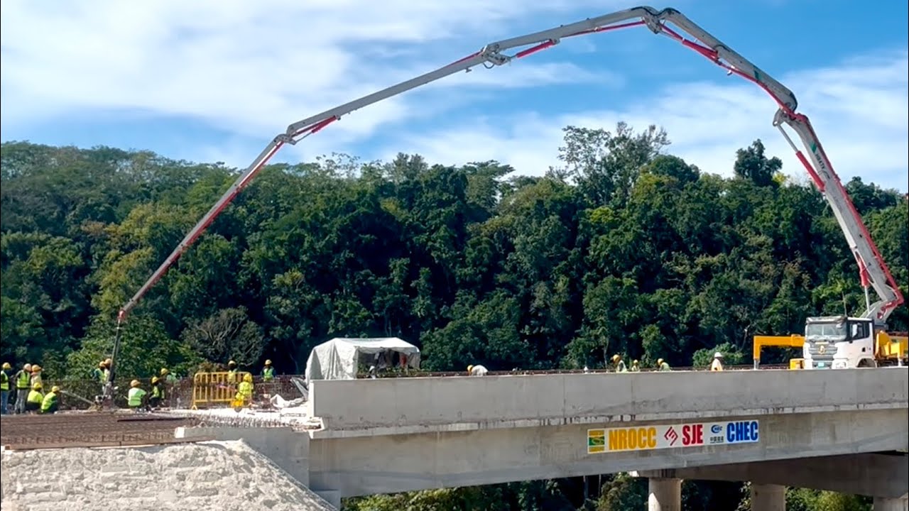 JAMAICA'S LONGEST BRIDGE- Final Bridge Deck Concrete Laying! Amazing ...