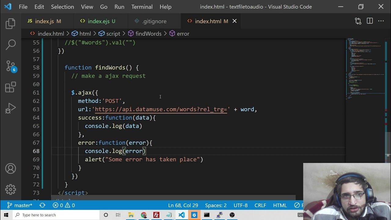 Javascript Project to Build Related Words Generator Using Datamuse API in Browser Using HTML5 ...