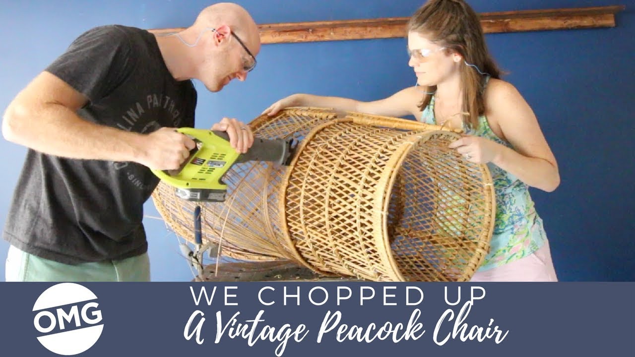 We Chopped Up a Vintage Peacock Chair... Check out the DIY Upcycle ...