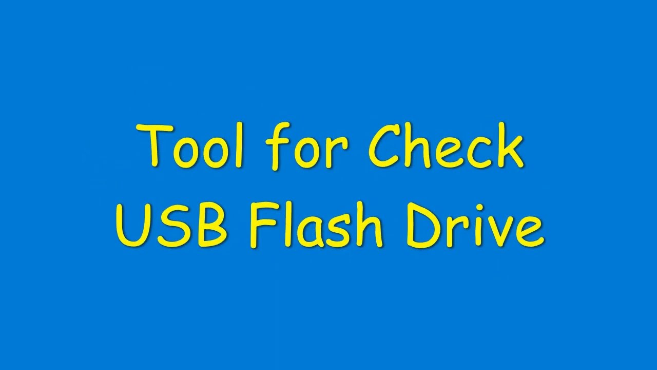 Tool for check USB Flash Drive #1 - YouTube