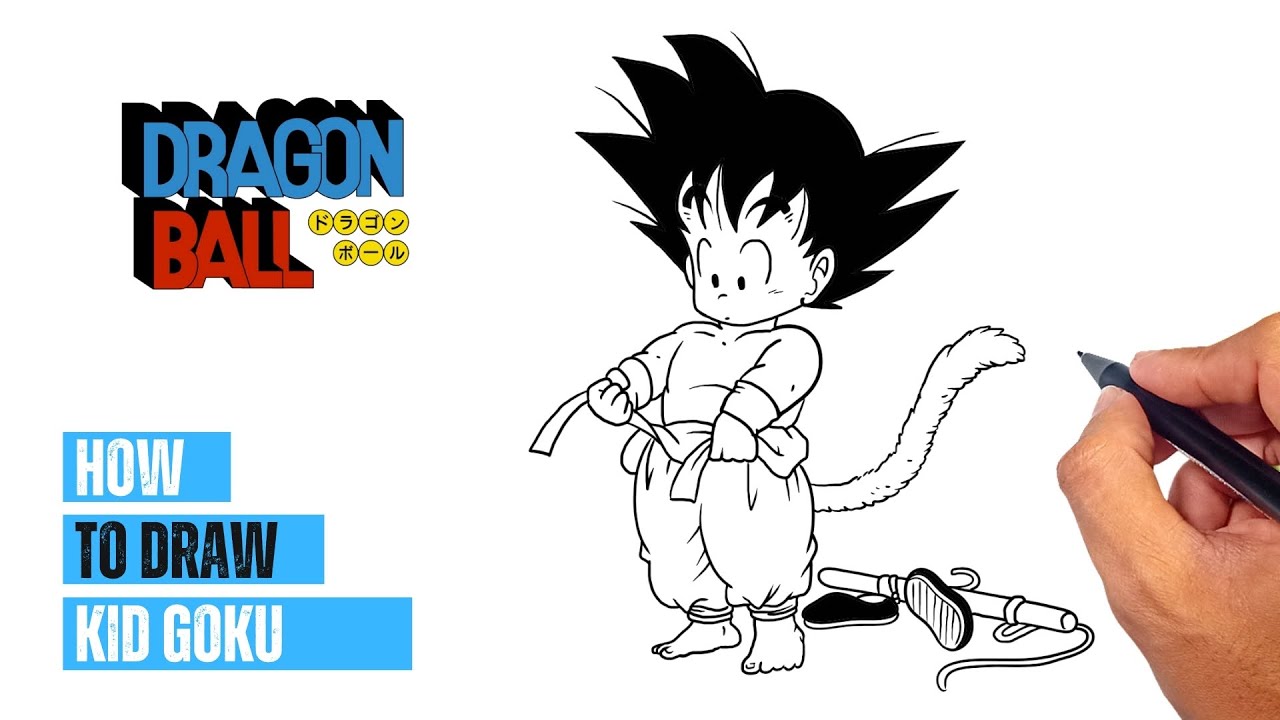 How to draw Kid Goku from Dragon Ball - YouTube