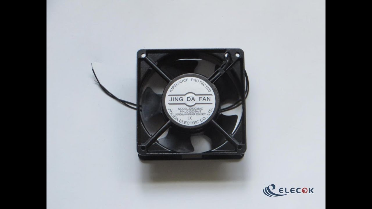 JING DA FAN JD12038AC 220/240V 0.05/0.06A 2 wires Cooling Fan - YouTube
