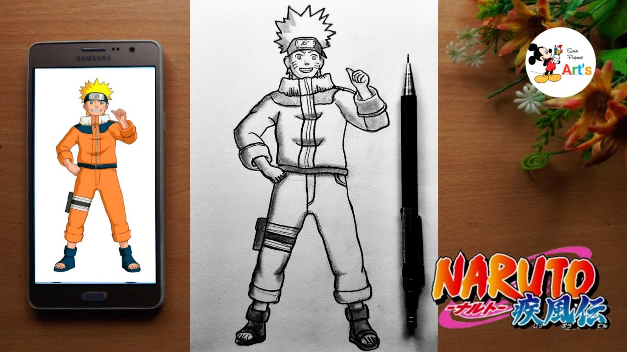 How to draw naruto full body || naruto uzumaki full body drawing ...