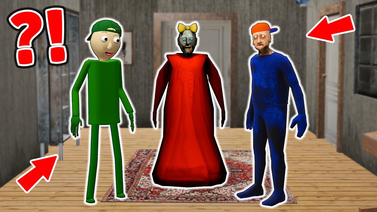 Red Granny vs Blue Baldi vs Green Grandpa - funny horror animation (p ...
