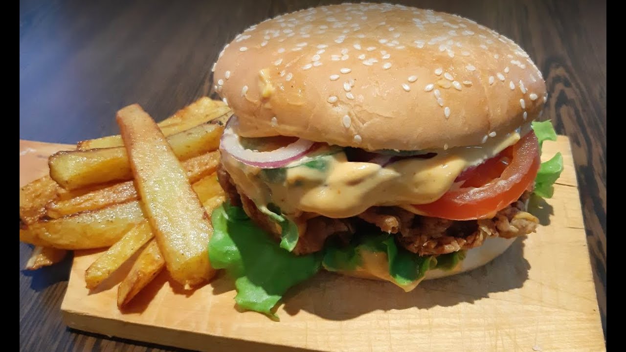 Zinger Chicken Burger Recipe // KFC Style Zinger Burger Recipe At Home ...