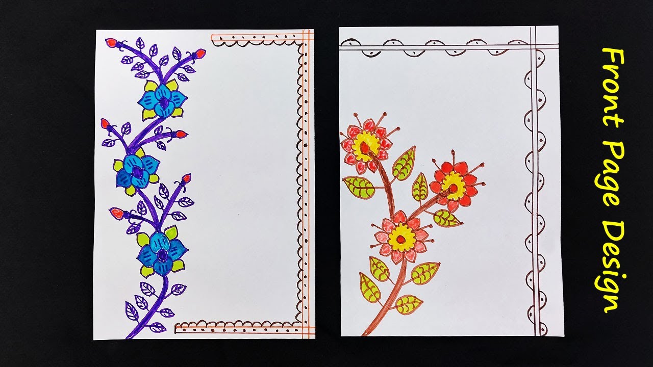 2 Front Page Design For Project / Project Work Design / Side Border ...