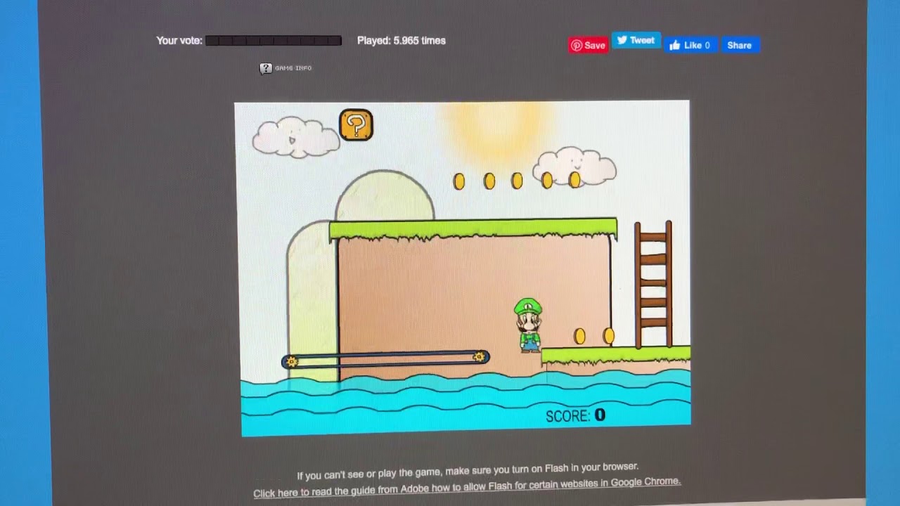 Luigi’s Day (Flash Game) Game Over Screen #1 - YouTube
