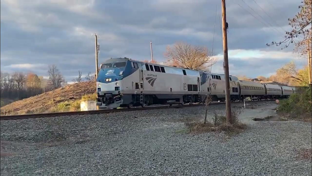Amtrak P091-13 @ Cherry Hill, VA with P42DC 83 leading and P40DC 815 trailing - YouTube