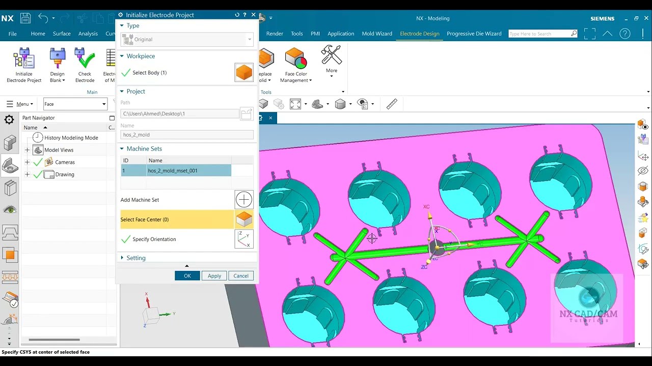 Siemens NX 2007 Electrode Design in Injection molds - YouTube