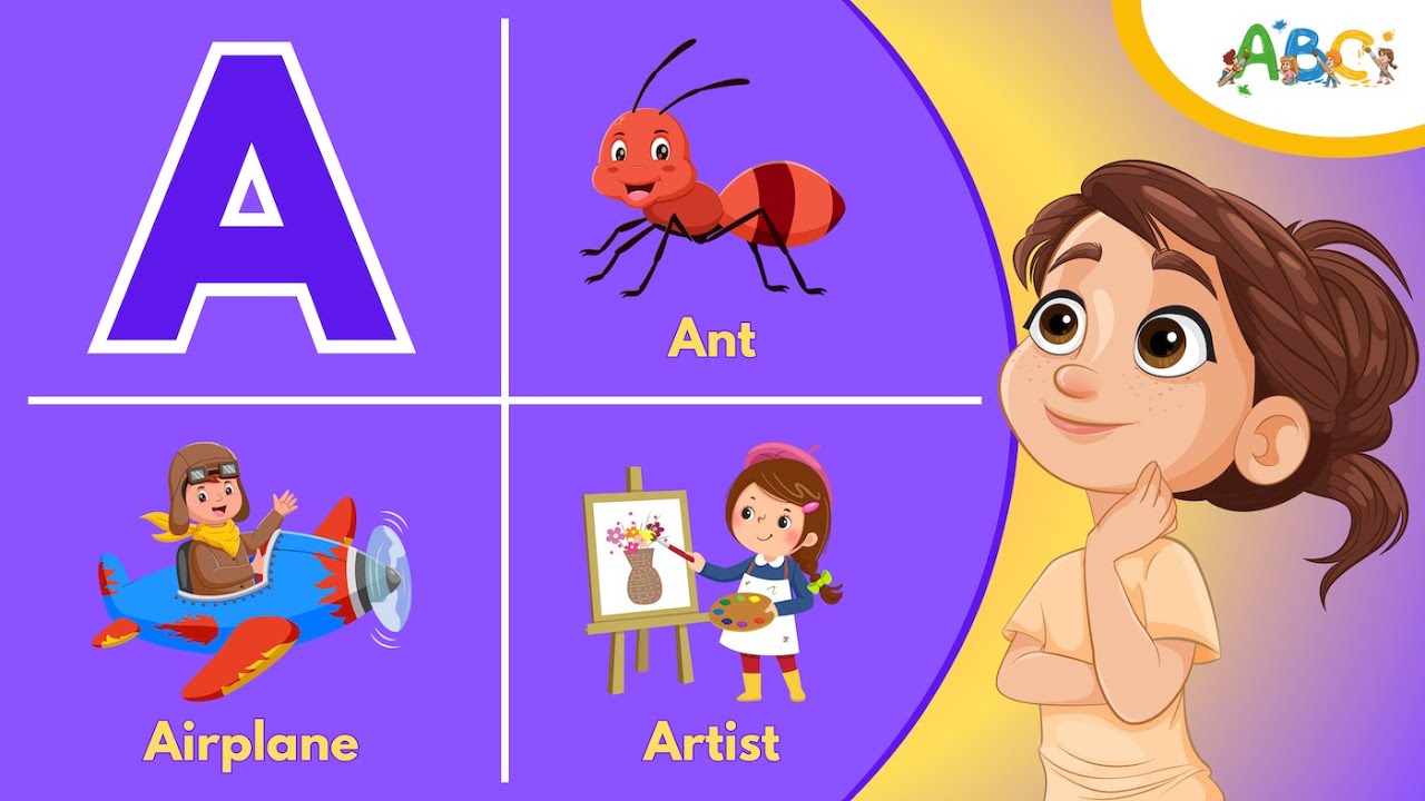 Alphabet Flashcards for Toddlers | Learning Letters and Words from A to ...