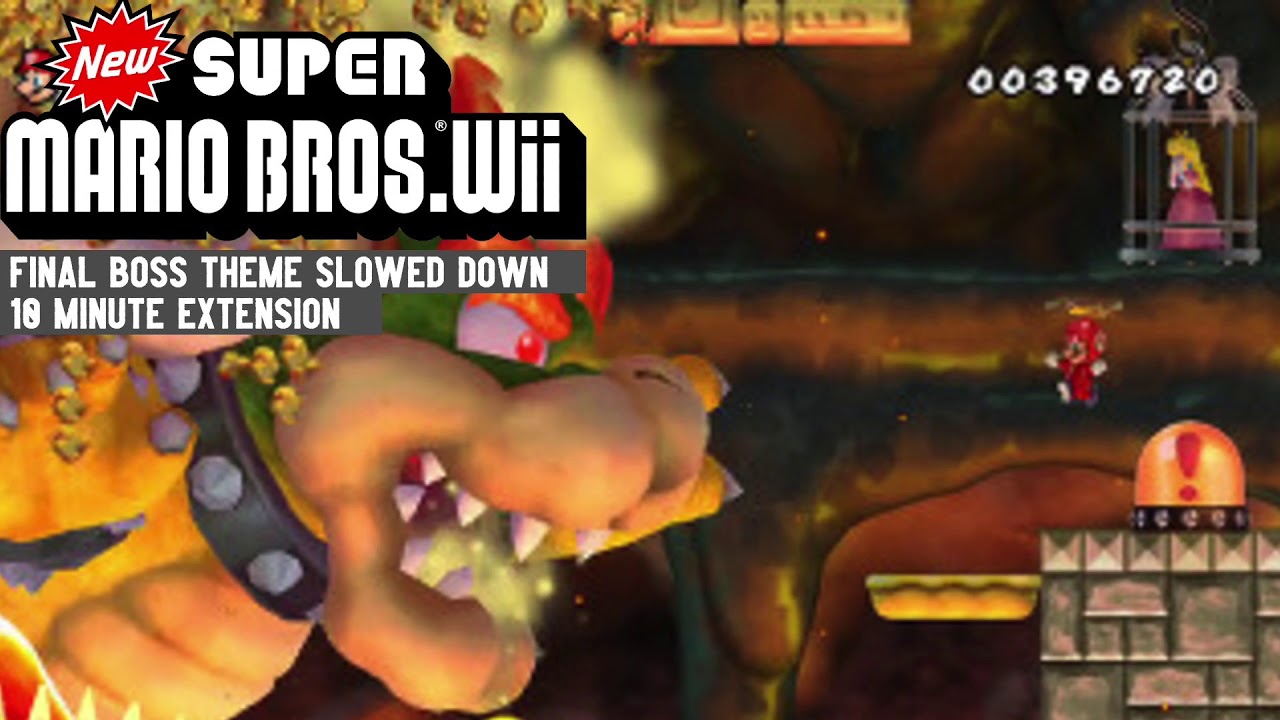 Final Boss - New Super Mario Bros. Wii Slowed Down [10 Minute Extension ...