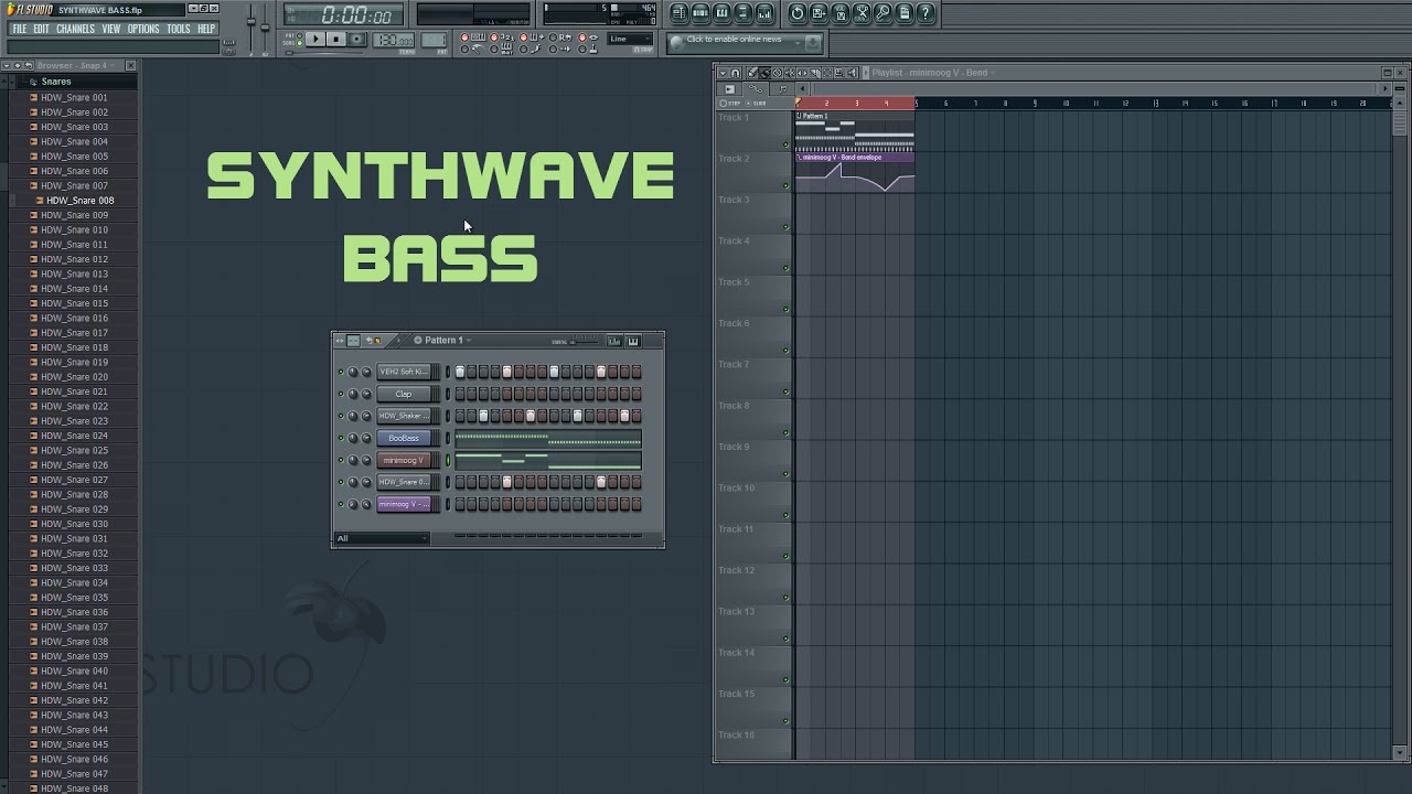 SYNTHWAVE BASS TUTORIAL HOW TO MAKE BASSLINES 80 RETRO FL STUDIO - YouTube