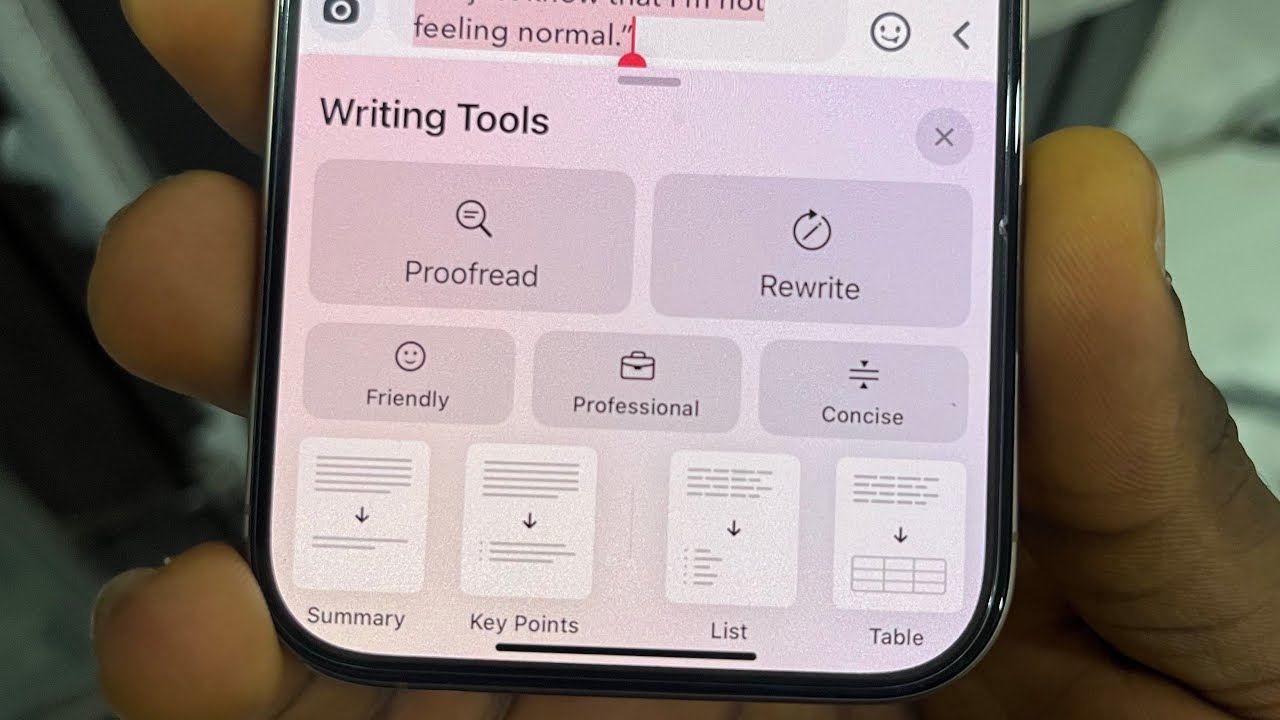 How to Use Writing Tools on iPhone 16 - YouTube