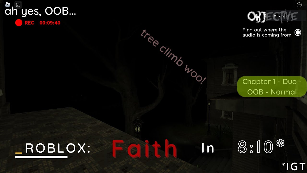 ROBLOX: Faith, Chapter 1 - Duo - OOB run in 8:10 IGT - YouTube