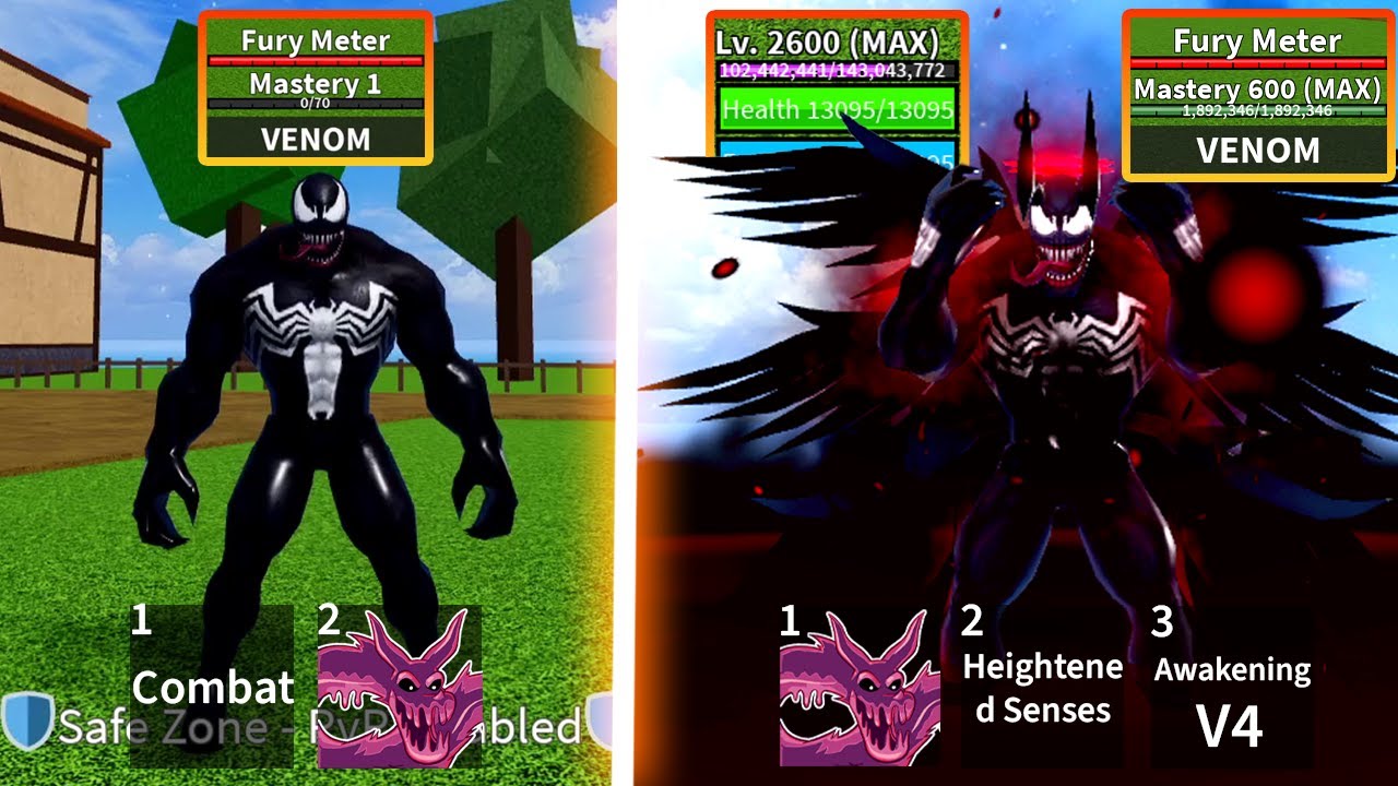 Level 1 to Max Level as Venom in Blox Fruits | Full Ghoul V4 - YouTube