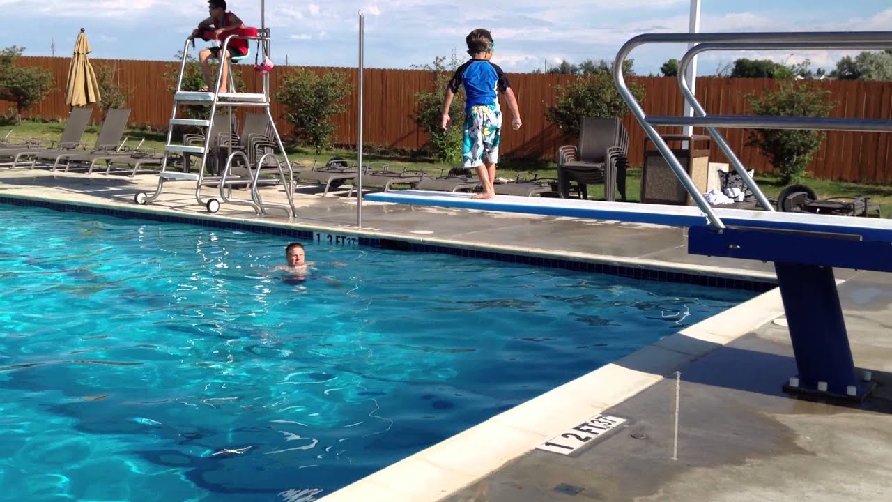 Jack's First Jump off the Diving Board - YouTube