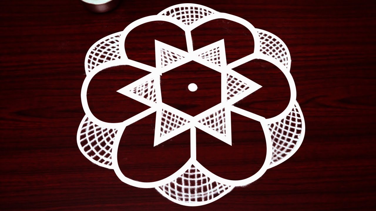 Beautiful star rangoli designs with 7 dots - simple kolam designs ...