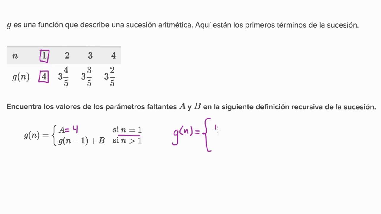 Hoja De Trabajo De Fórmulas Recursivas Y Explícitas N Universidad