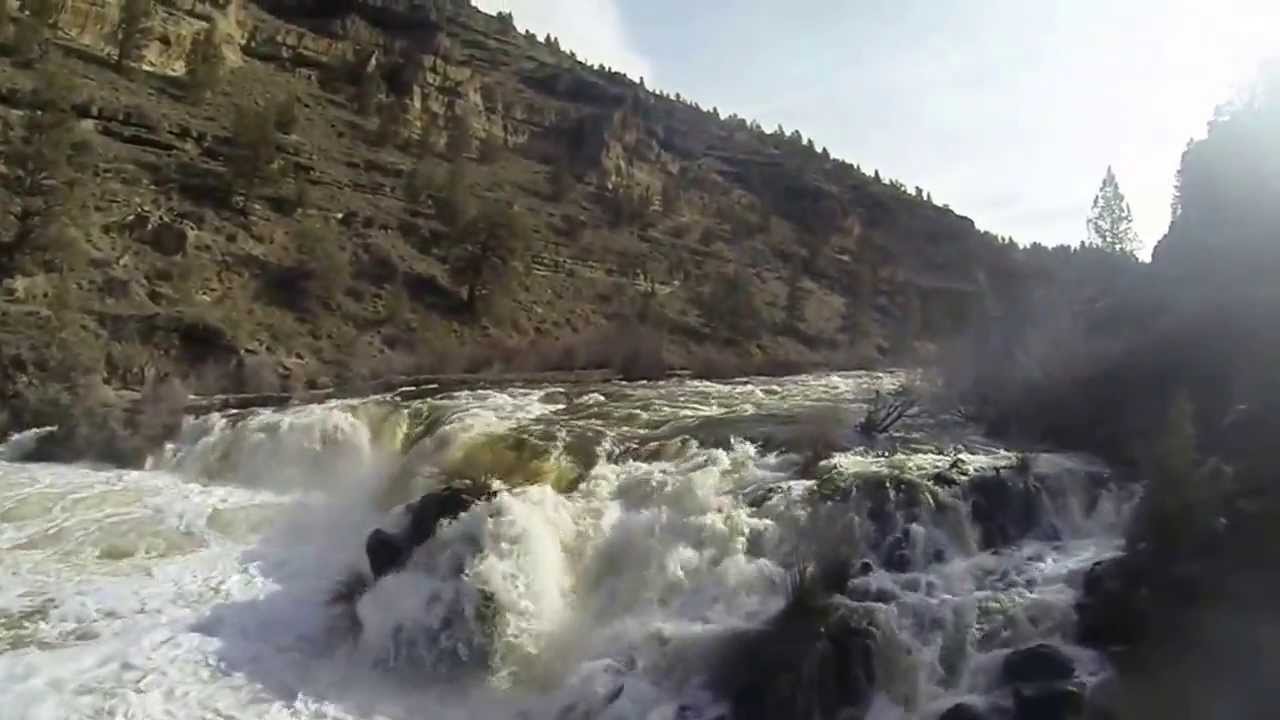 High water Steelhead Falls Deschutes River - YouTube
