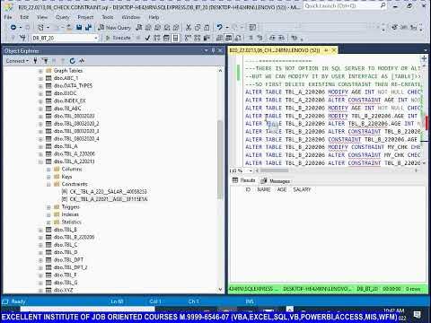 11_22.0213_MicroSoft SQL Server Tutorials_0020_Check Constraints, EXCEPT, INTERSECT and If Then ...