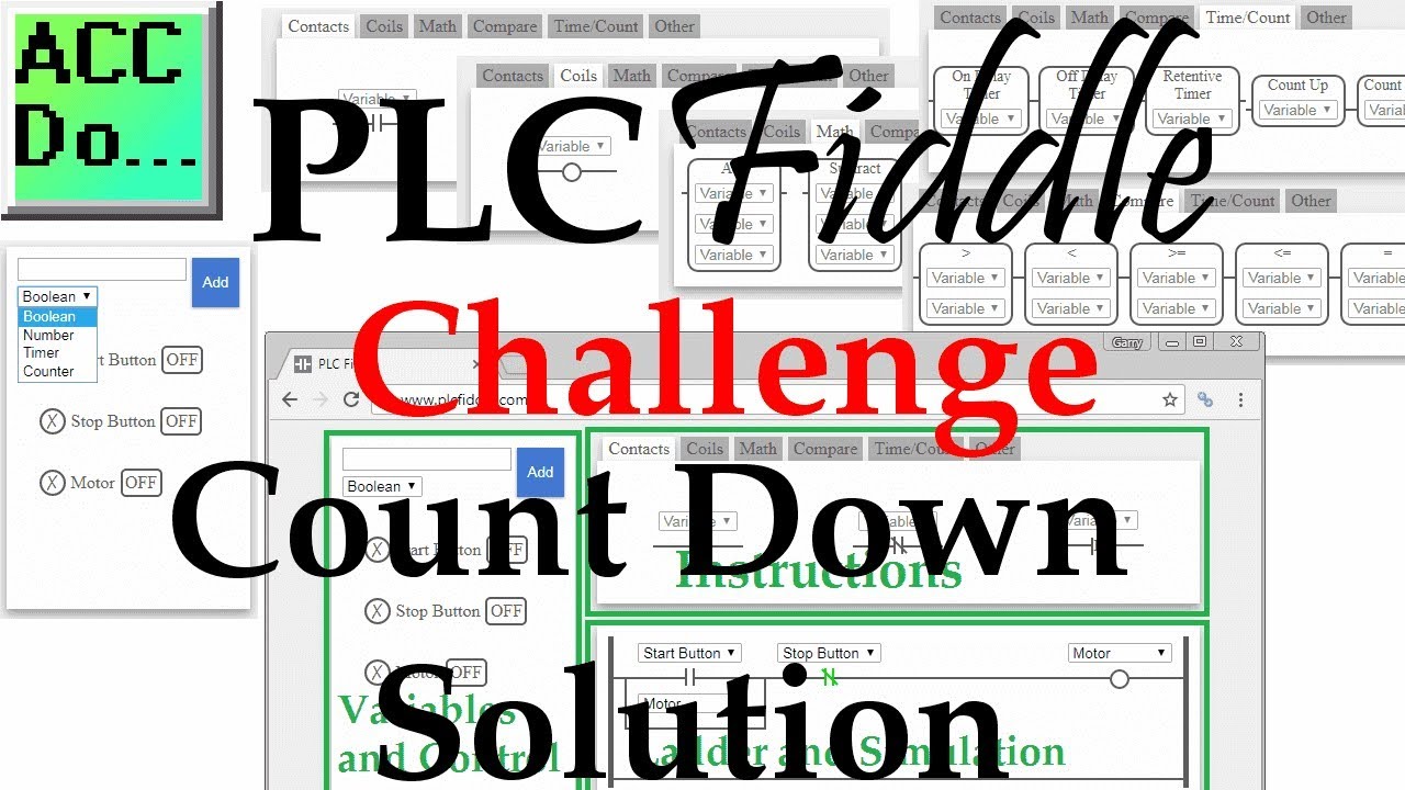 PLC Fiddle Count Down Challenge Solution - Programming Now - YouTube